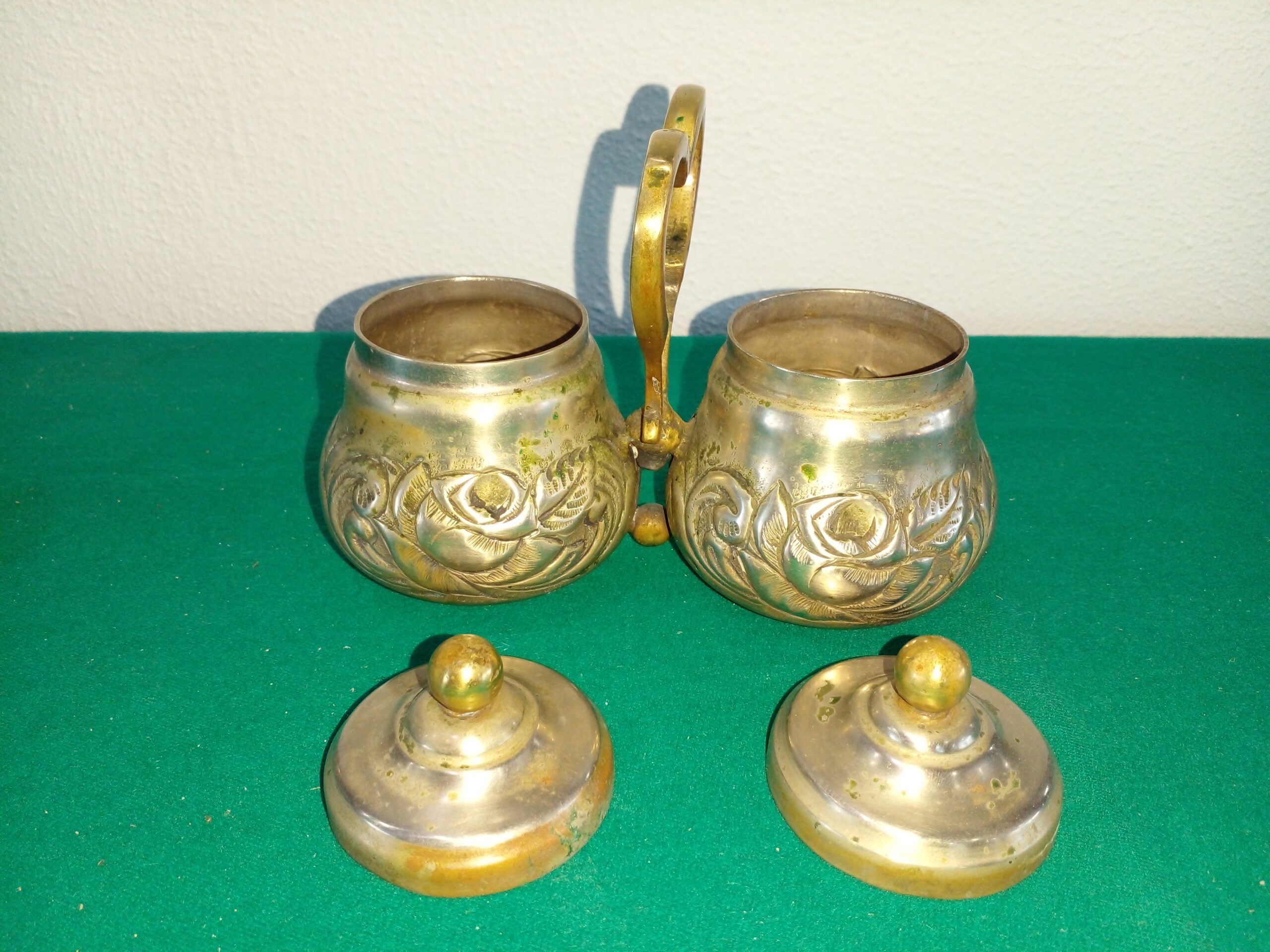SET MATERO ANTIGUO EN METAL PLATEADO MATE COLONIAL COD: 98413