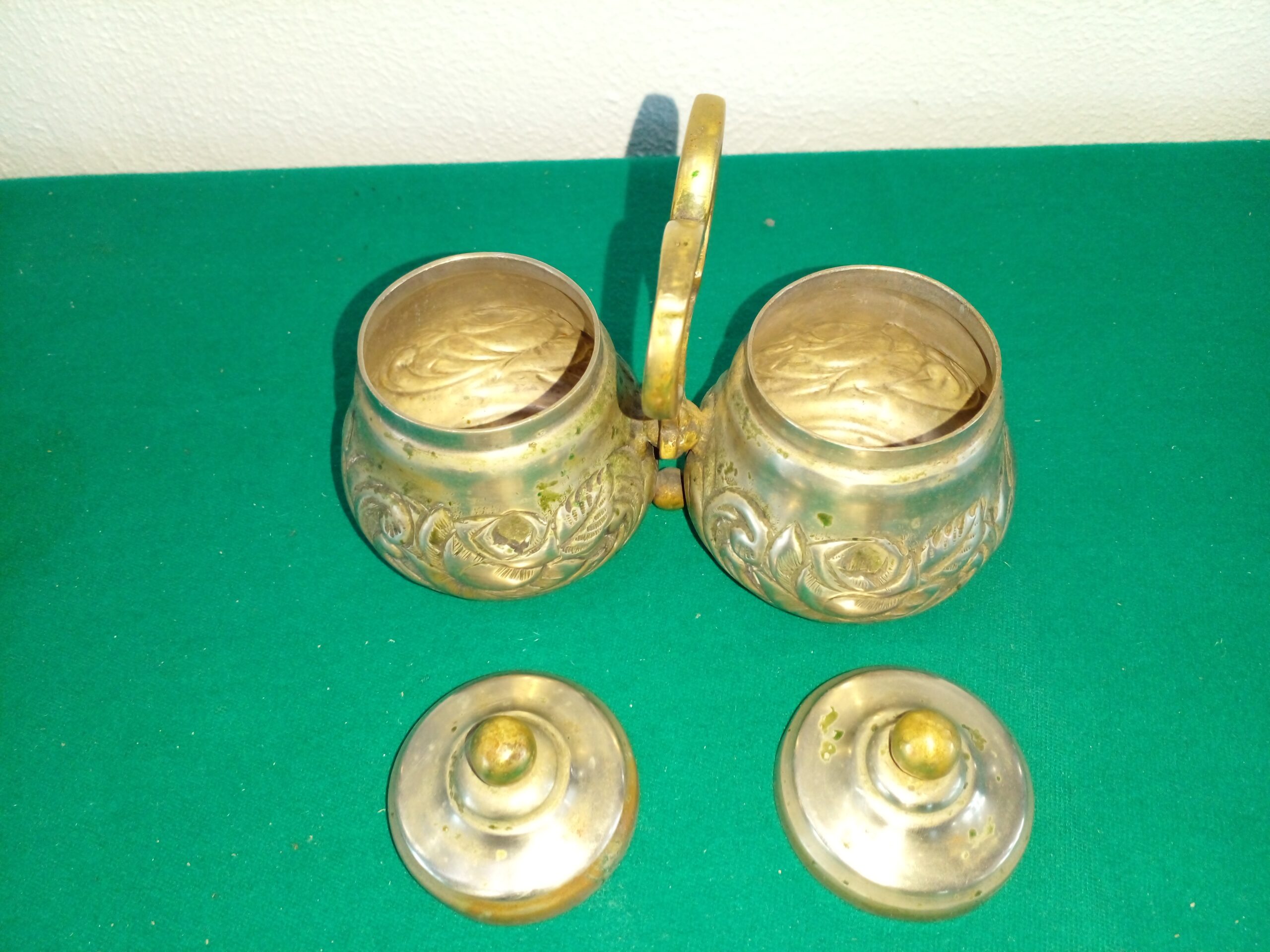 SET MATERO ANTIGUO EN METAL PLATEADO MATE COLONIAL COD: 98413